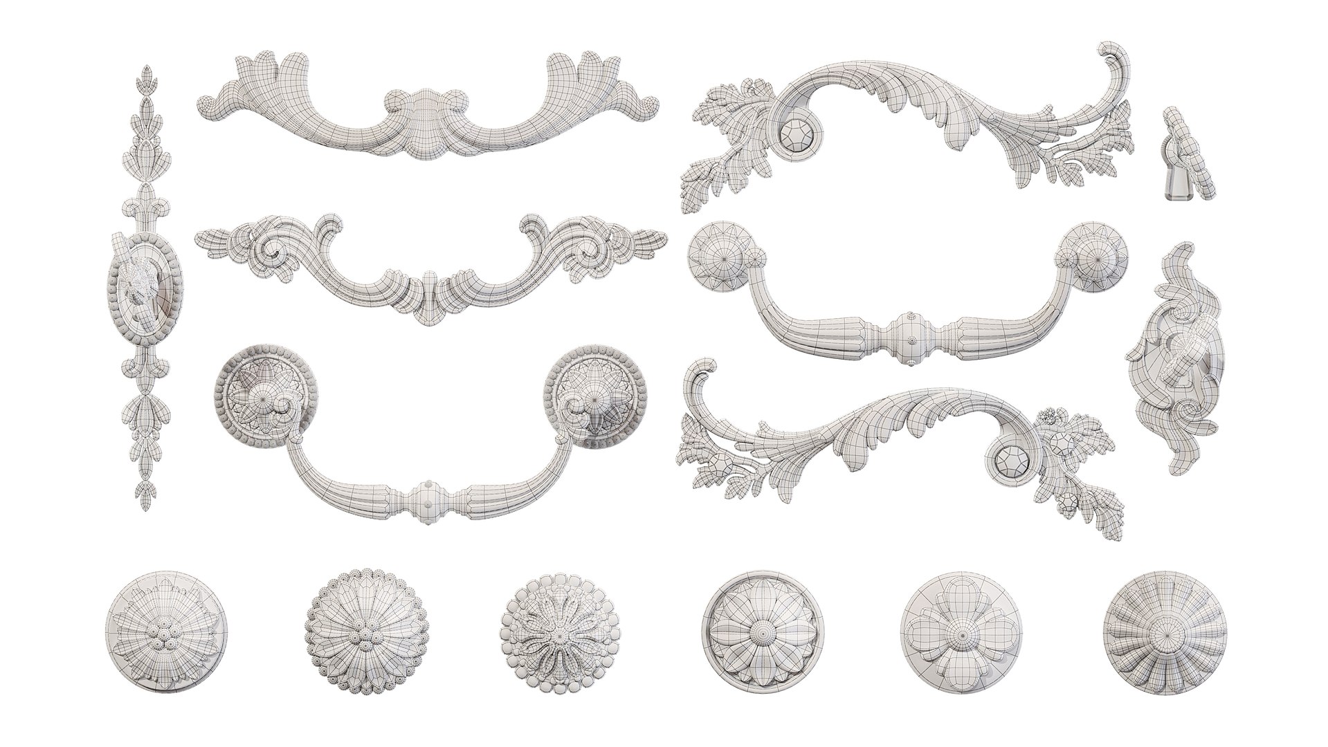 3D Classic Furniture Handles 01 Model - TurboSquid 1897291