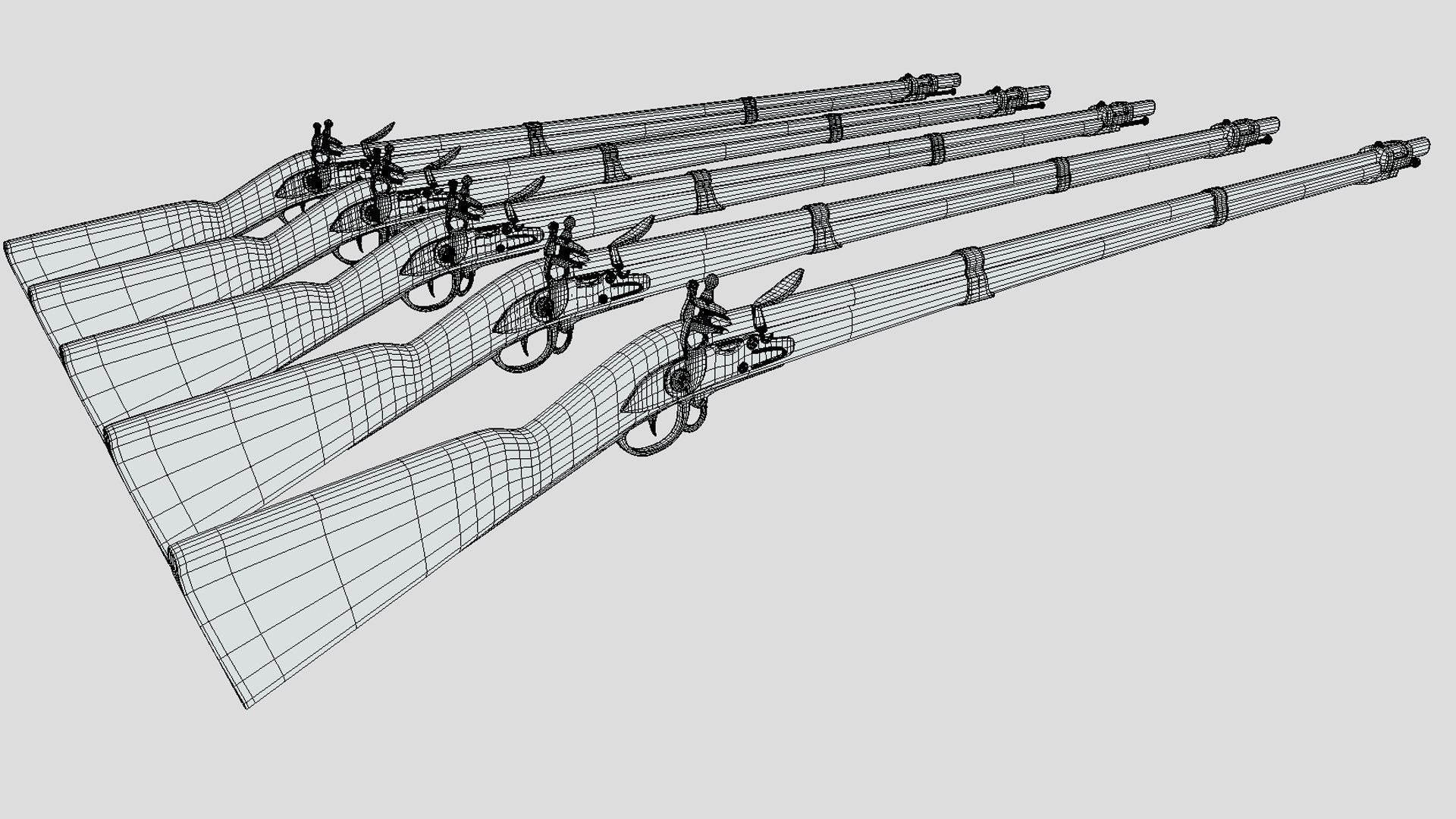 Flintlock Rifle 3D model - TurboSquid 2153742