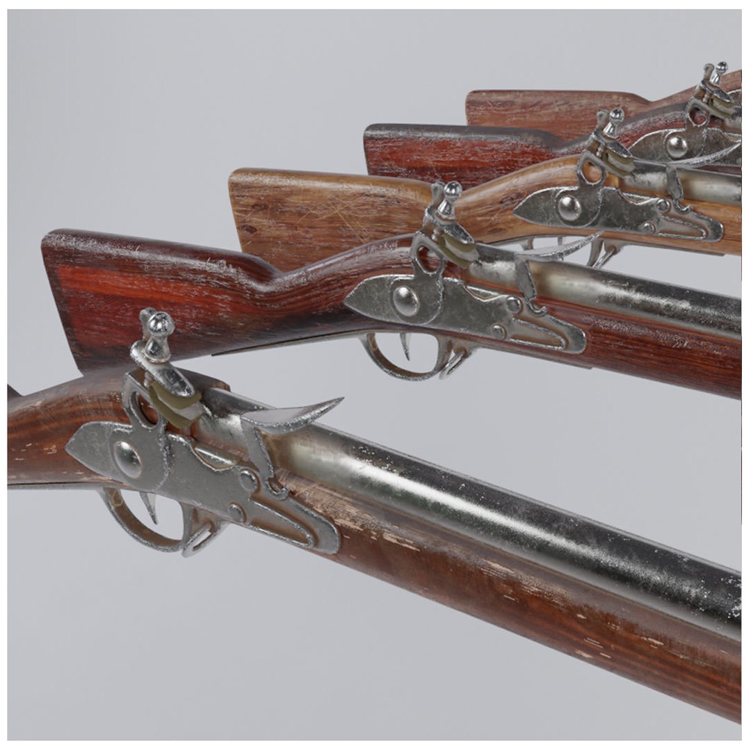 Flintlock Rifle 3D model - TurboSquid 2153742