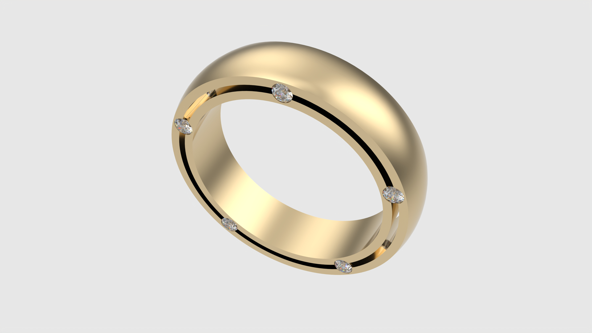 Sleek Modern Inset Diamond Ring JDBCo 3D Model - TurboSquid 2344506