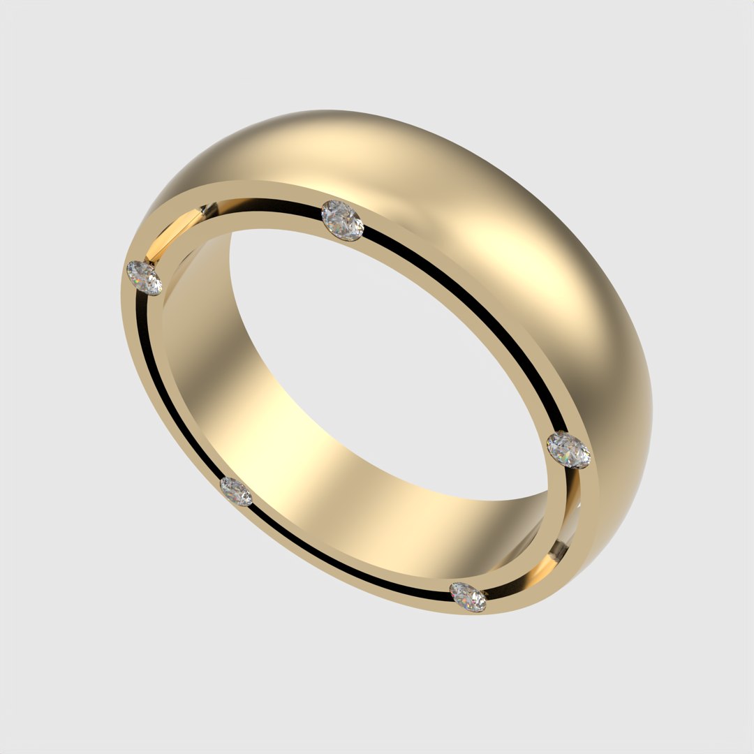 Sleek Modern Inset Diamond Ring JDBCo 3D Model - TurboSquid 2344506