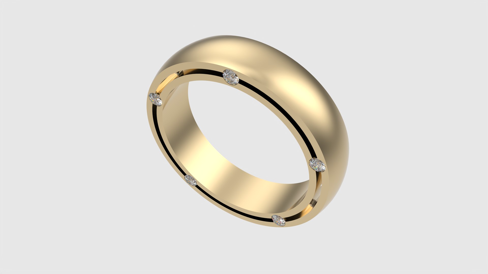 Sleek Modern Inset Diamond Ring JDBCo 3D Model - TurboSquid 2344506