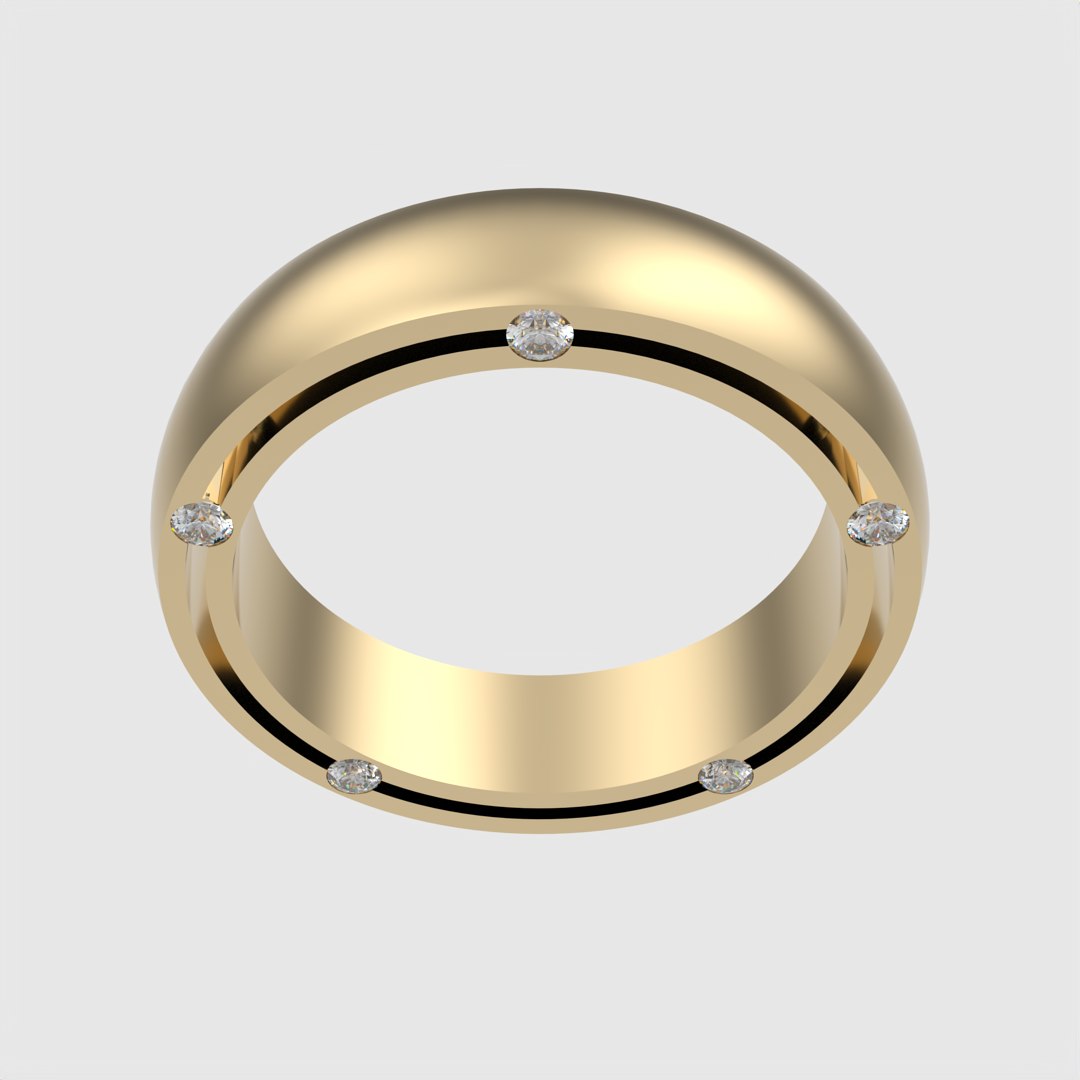 Sleek Modern Inset Diamond Ring JDBCo 3D Model - TurboSquid 2344506