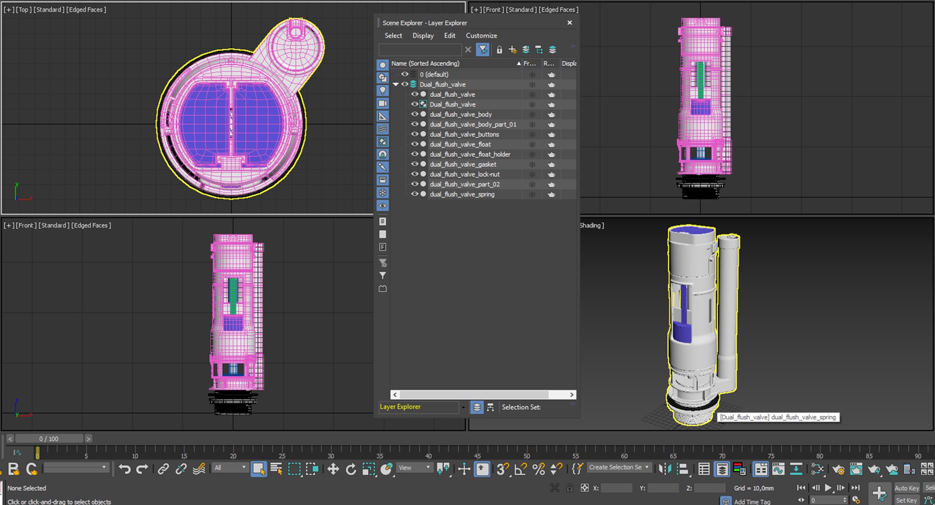3D Dual Flush Valve - TurboSquid 1404940