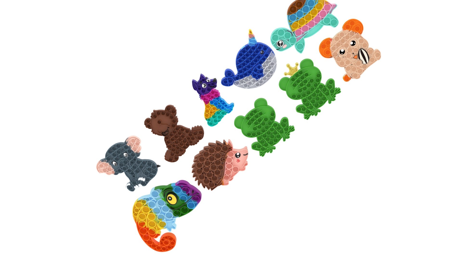 3D Animal Pop It Fidget Toys Set model - TurboSquid 1896842