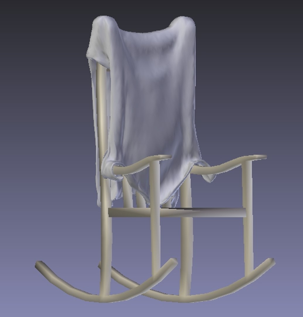 3d model rocking chair animal skin