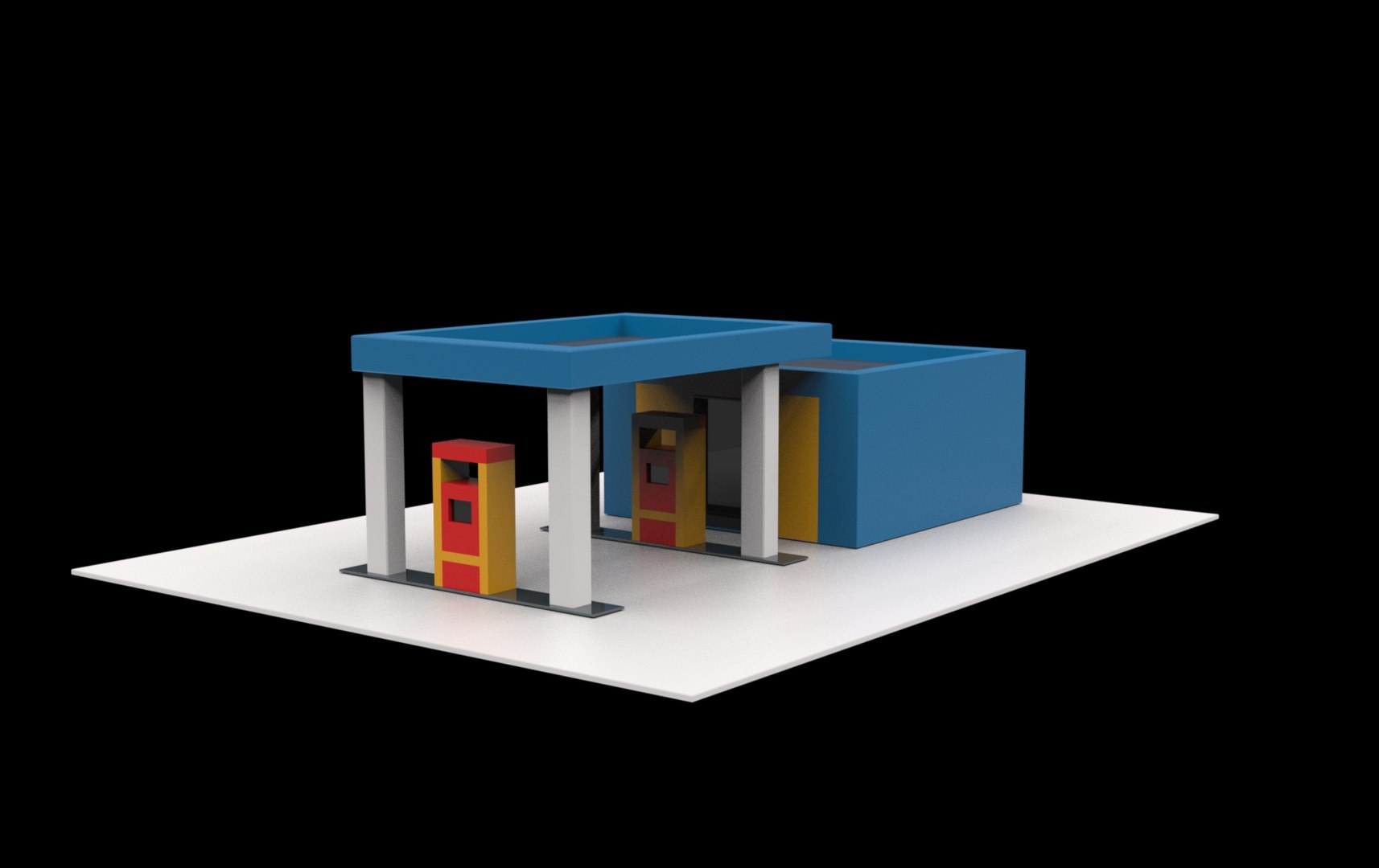 3D Model Gas Station Low-poly 3D Model - TurboSquid 2338876