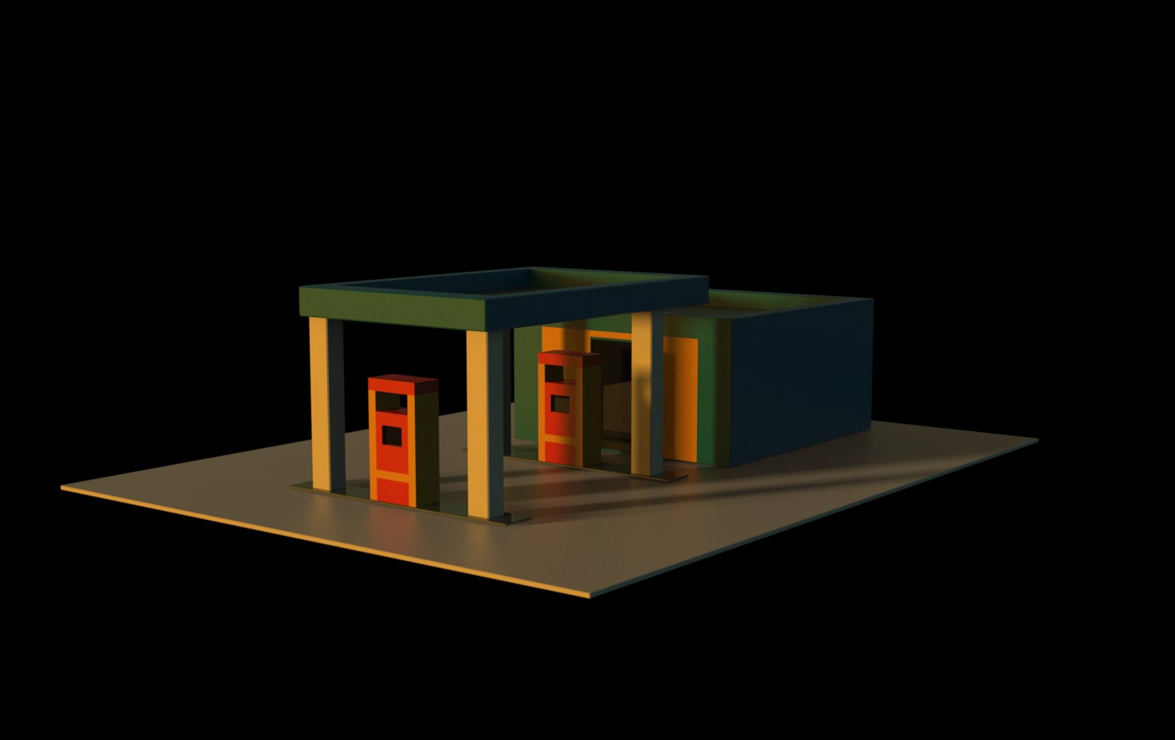 3D Model Gas Station Low-poly 3D Model - TurboSquid 2338876