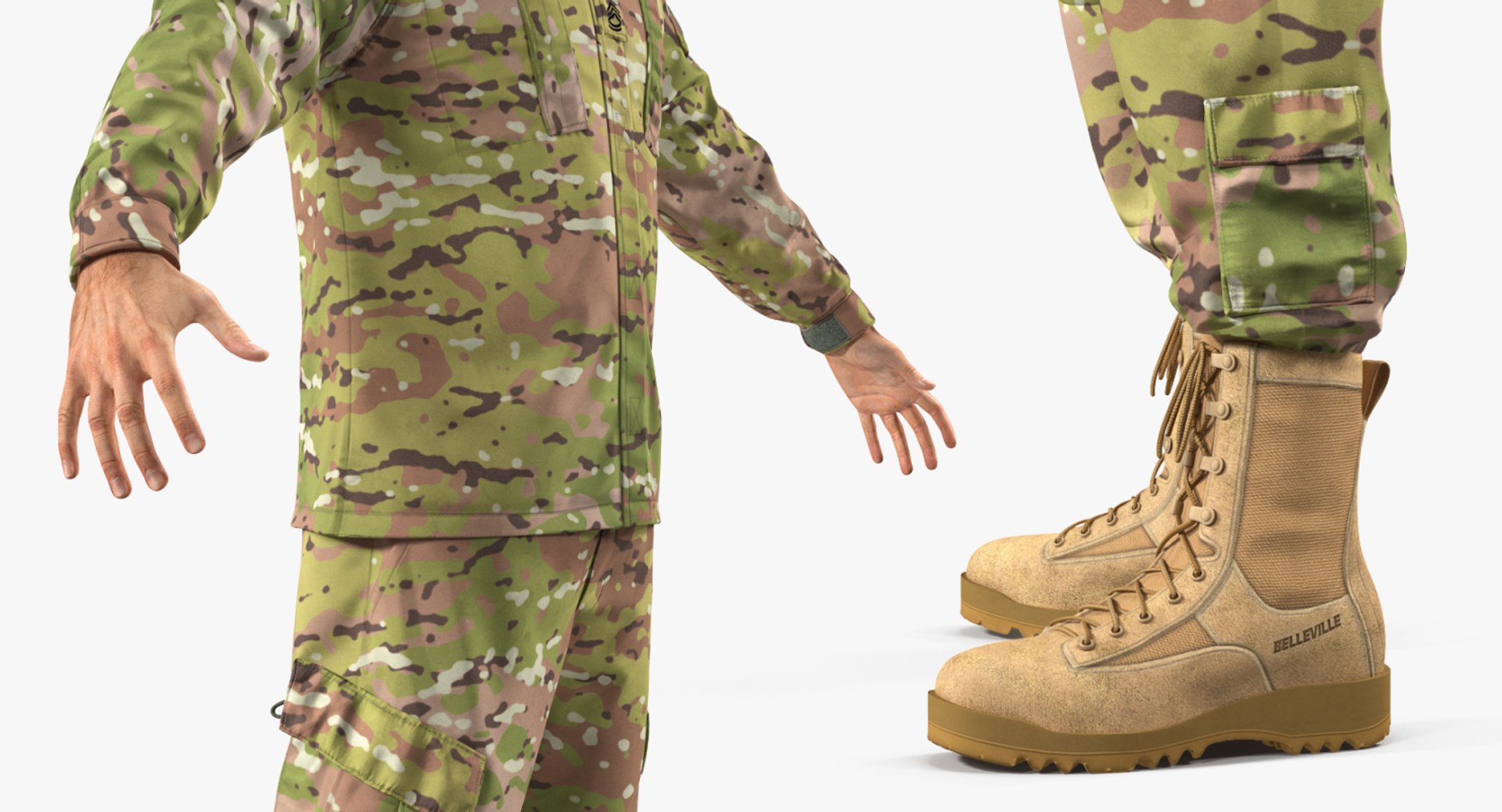 Army Soldier T-pose Fur 3D Model - TurboSquid 1414108