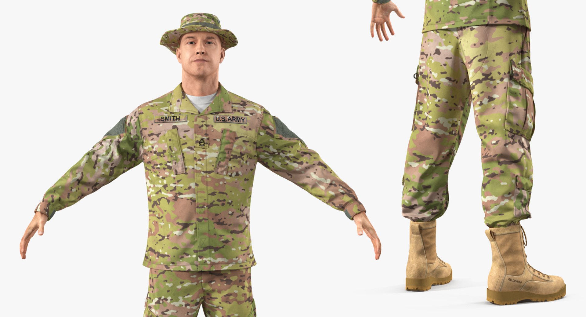 Army Soldier T-pose Fur 3D Model - TurboSquid 1414108