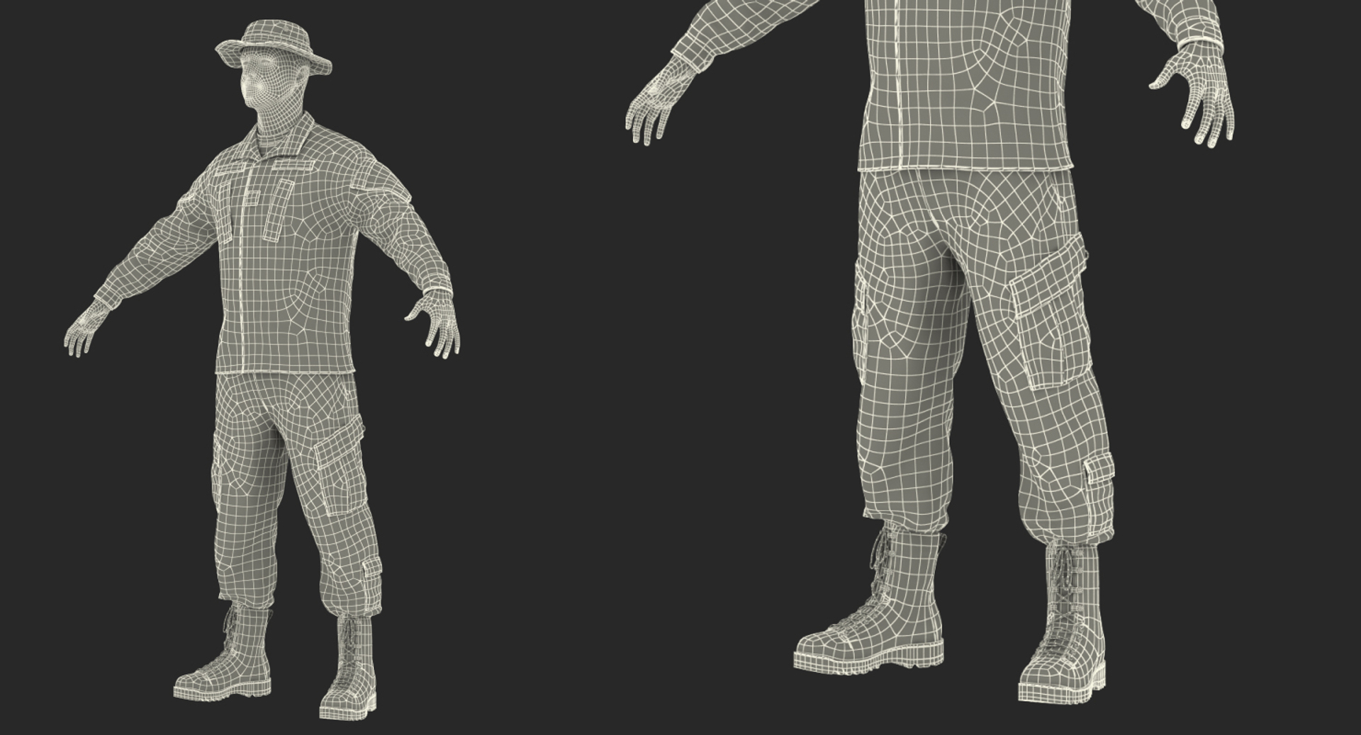 Army Soldier T-pose Fur 3D Model - TurboSquid 1414108