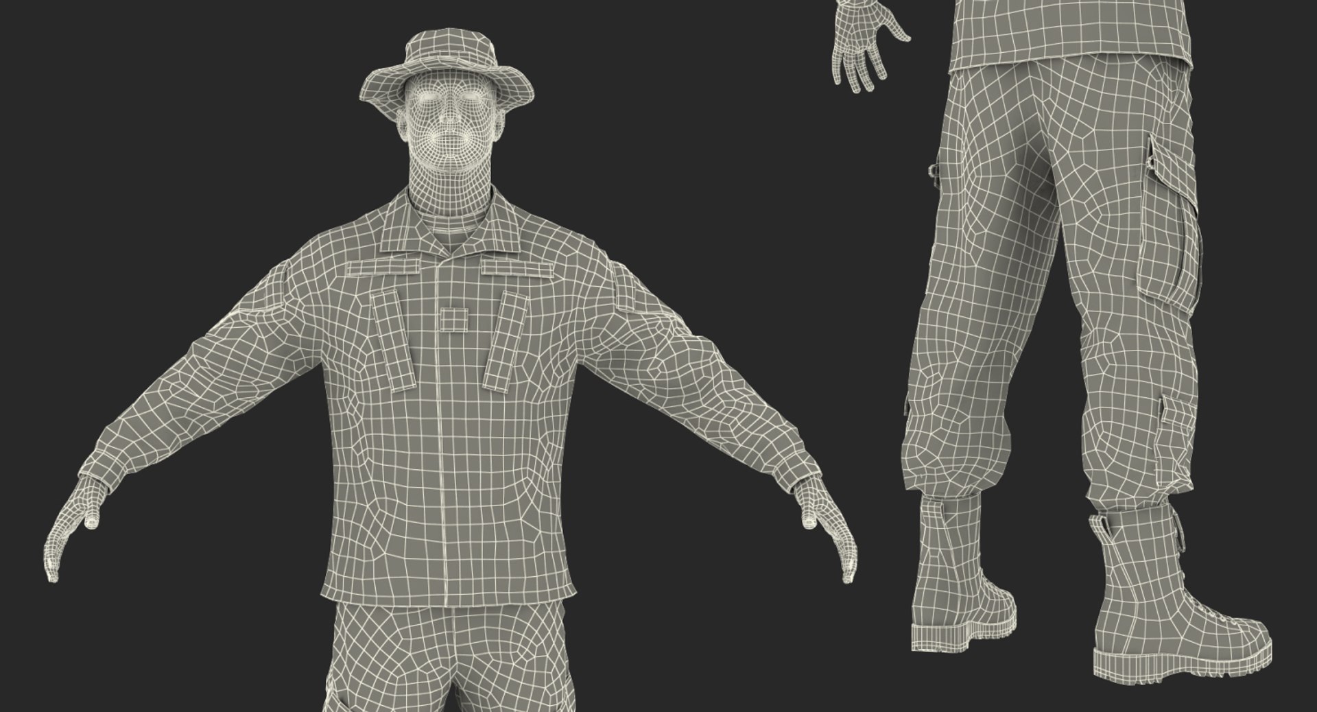 Army Soldier T-pose Fur 3D Model - TurboSquid 1414108