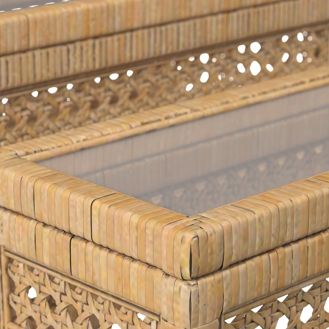 Rattan Box With Glass Lid PBR 3D Model - TurboSquid 2209416