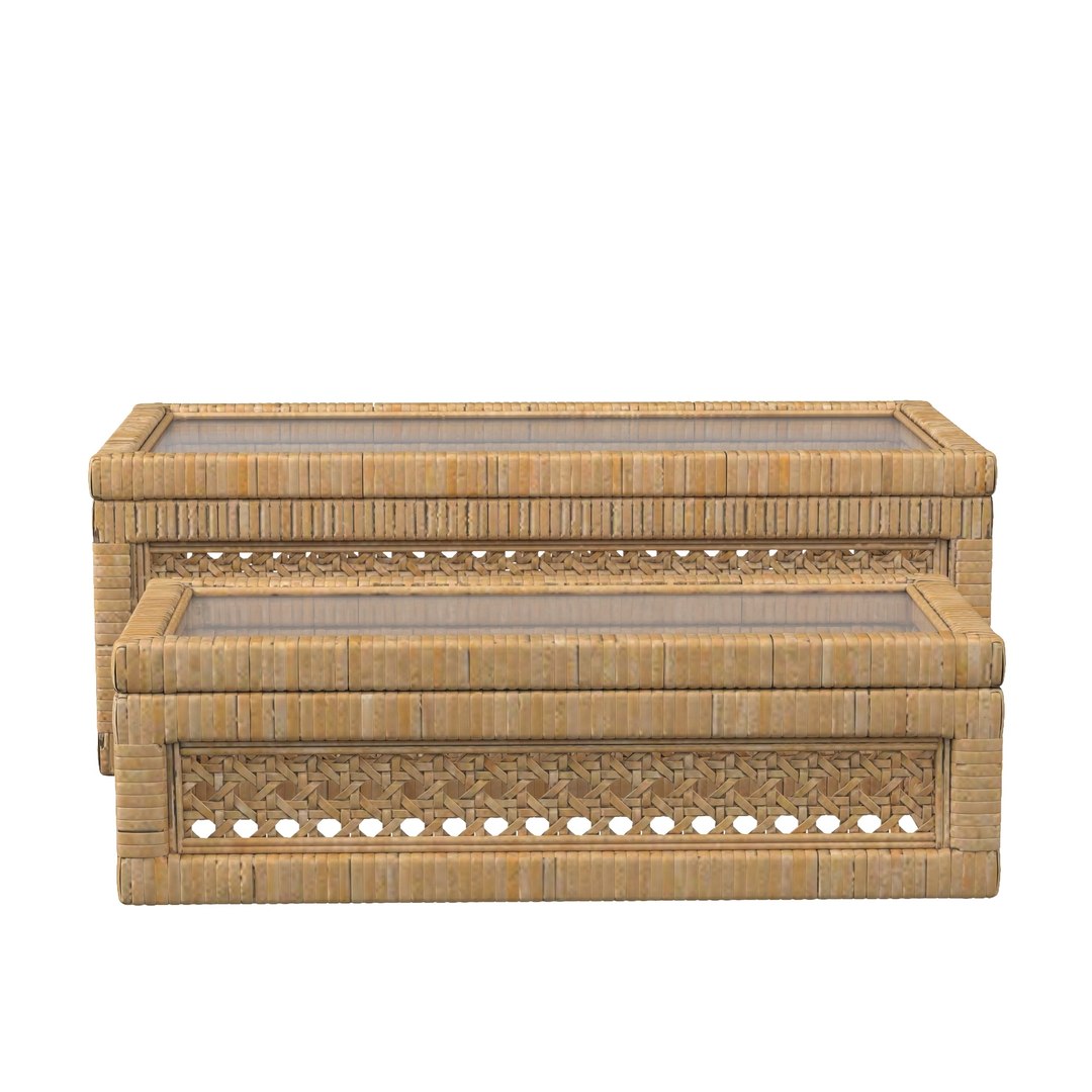 Rattan Box With Glass Lid PBR 3D Model - TurboSquid 2209416