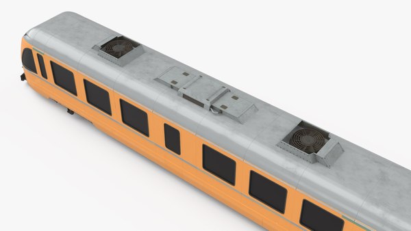 modelo 3d Tren de pasajeros de tres vagones con vagones de primera y ...