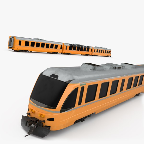 1等車と2等車を備えた3両編成の旅客列車を簡素化3Dモデル - TurboSquid 2515775