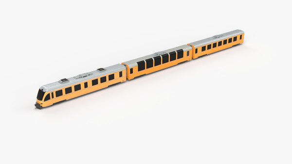 1等車と2等車を備えた3両編成の旅客列車を簡素化3Dモデル - TurboSquid 2515775