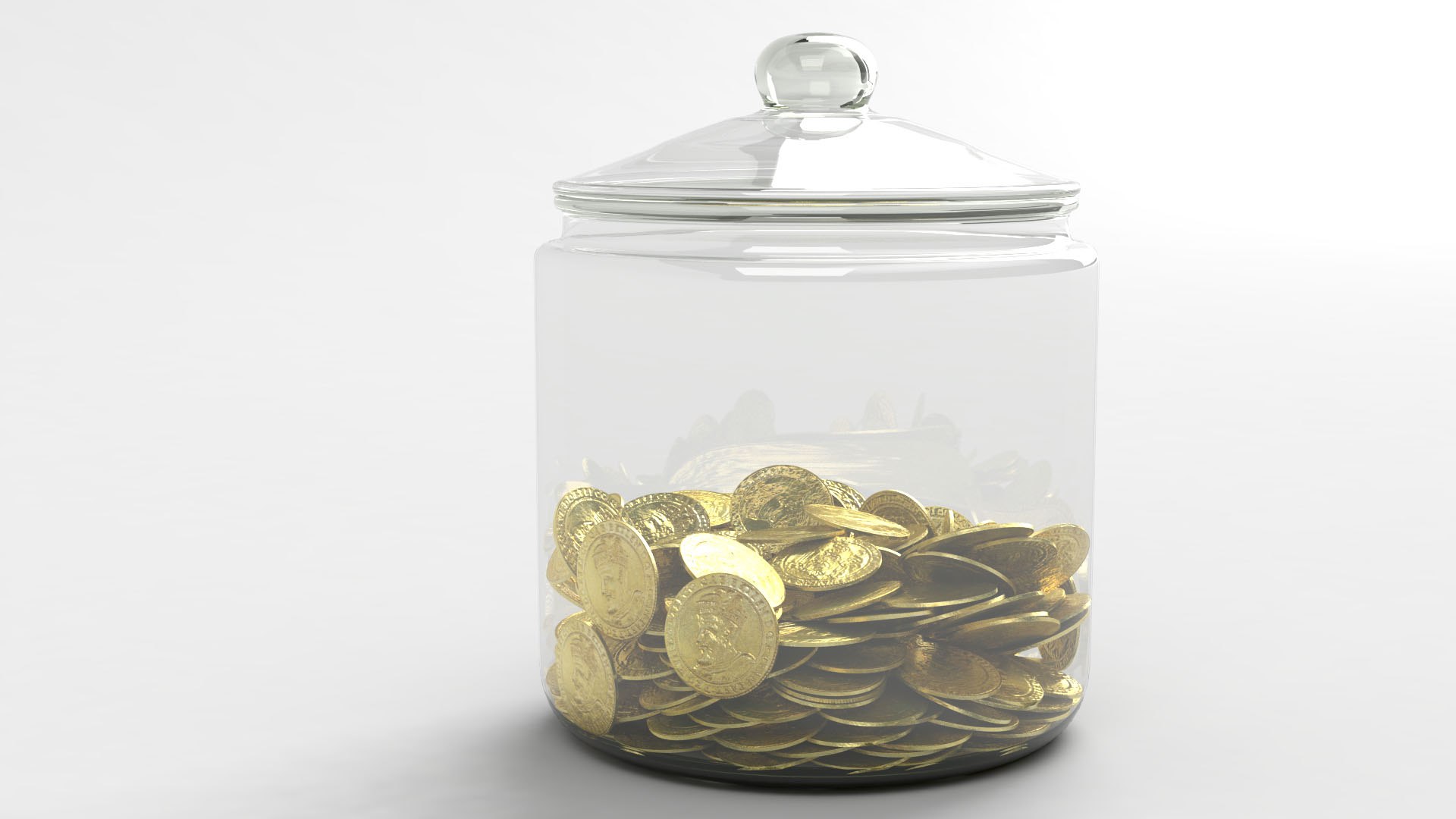 3D Gold Coin Jar - TurboSquid 1490762
