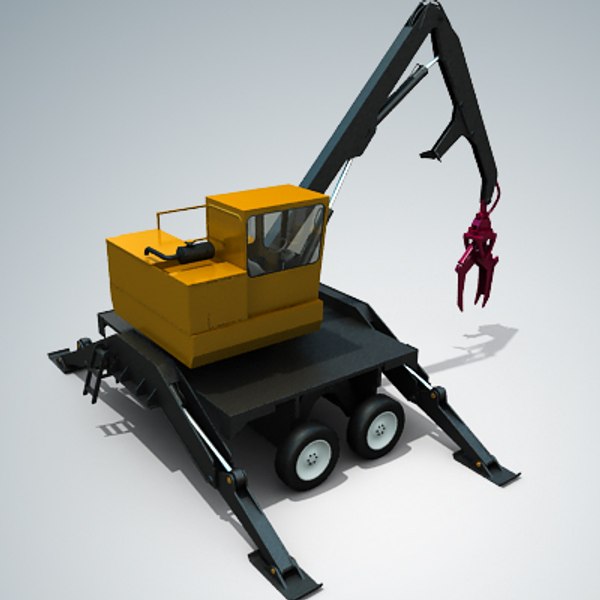 3d knuckleboom loader industrial vehicles model
