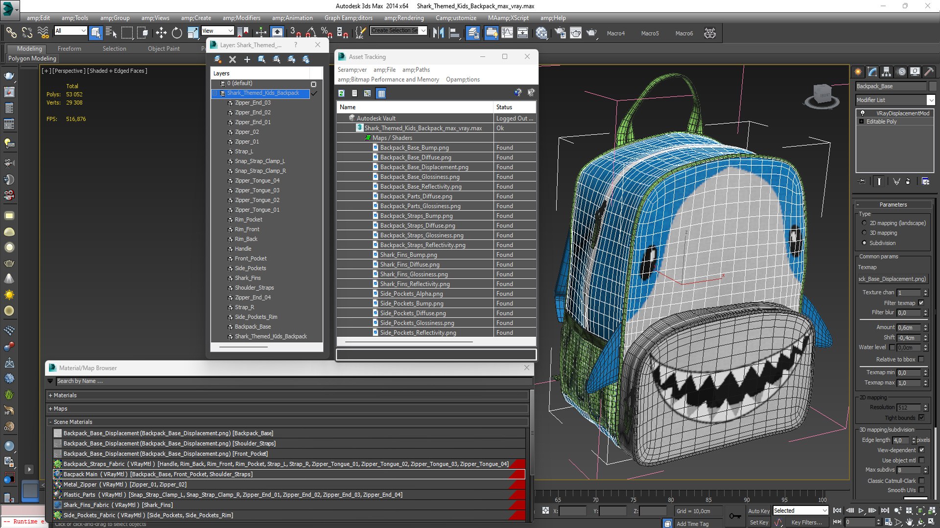 Shark Themed Kids Backpack 3D Model - TurboSquid 2243872