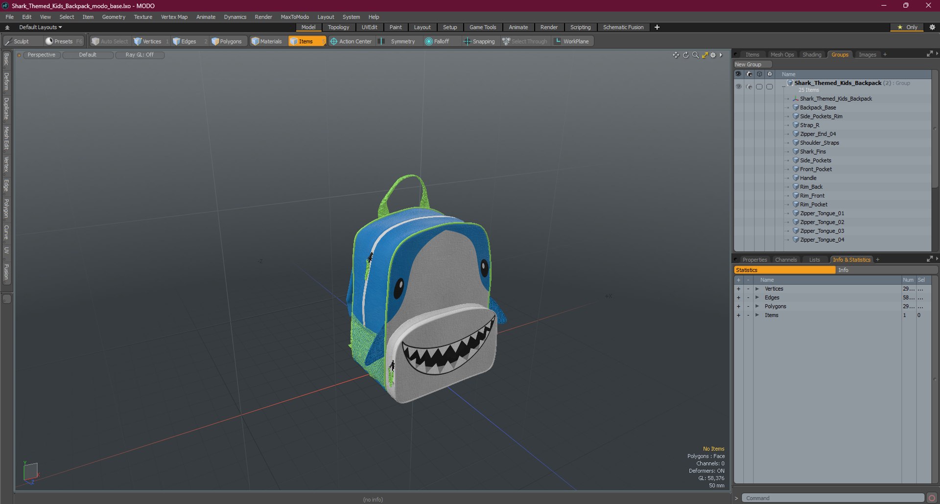 Shark Themed Kids Backpack 3D Model - TurboSquid 2243872