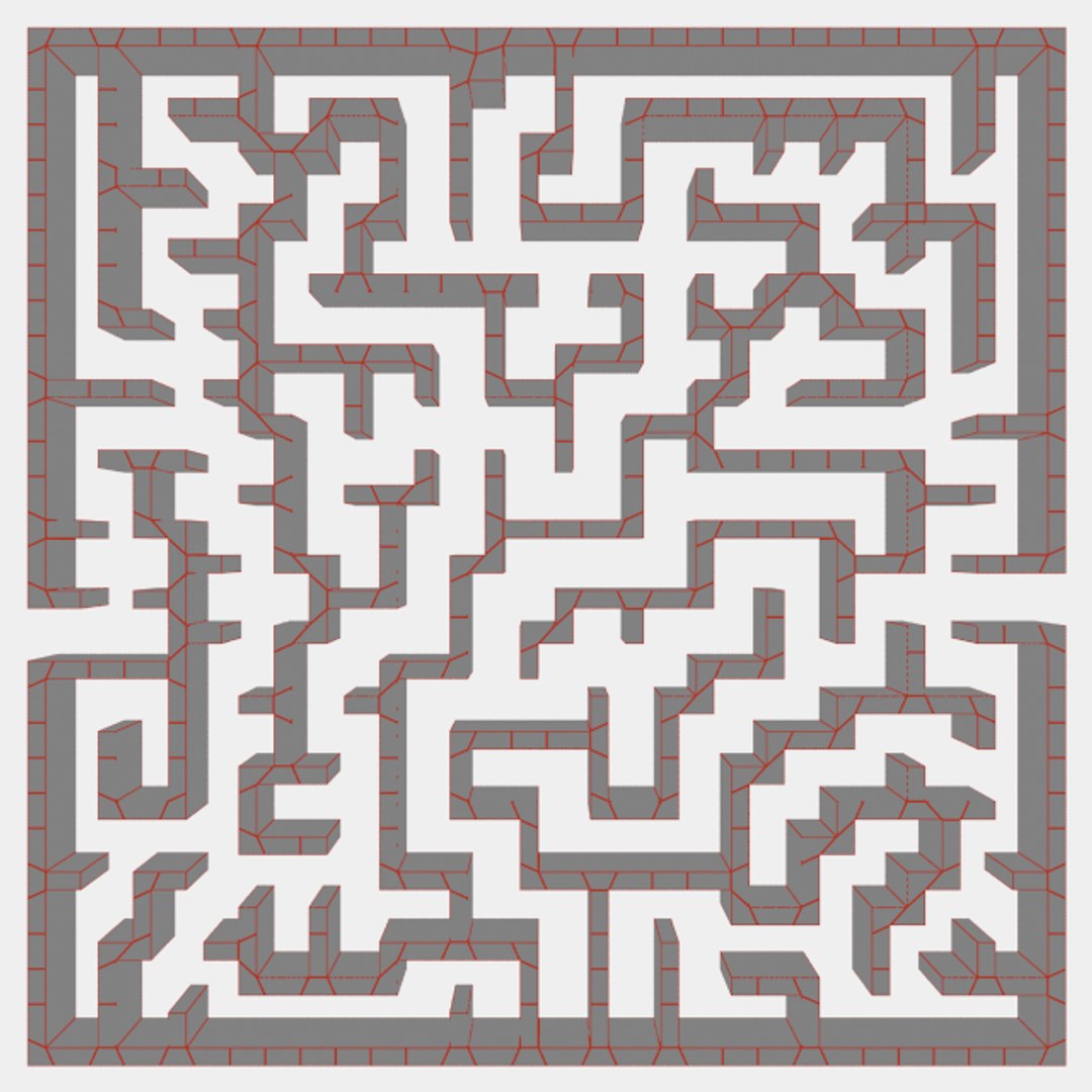 3d square labyrinth model