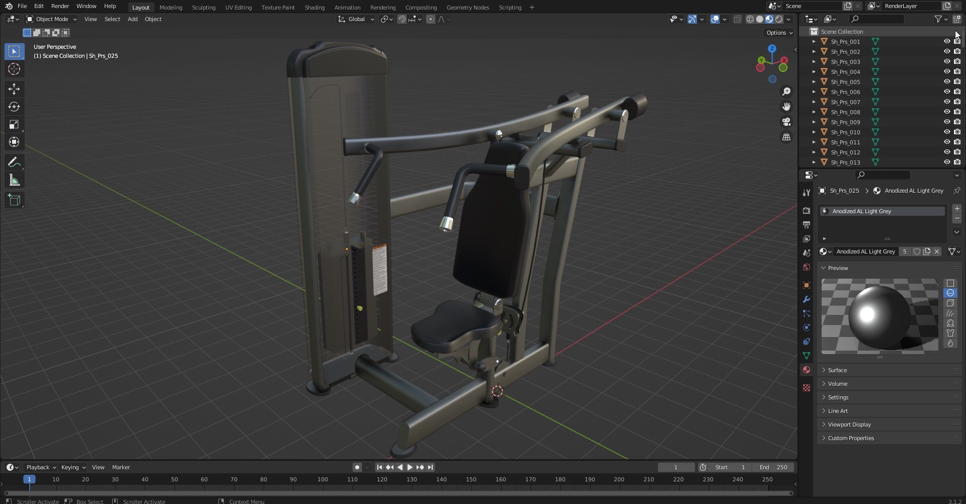 3D FUSE XL SHOULDER PRESS Low Poly 3D Gym Equipment Model - TurboSquid ...