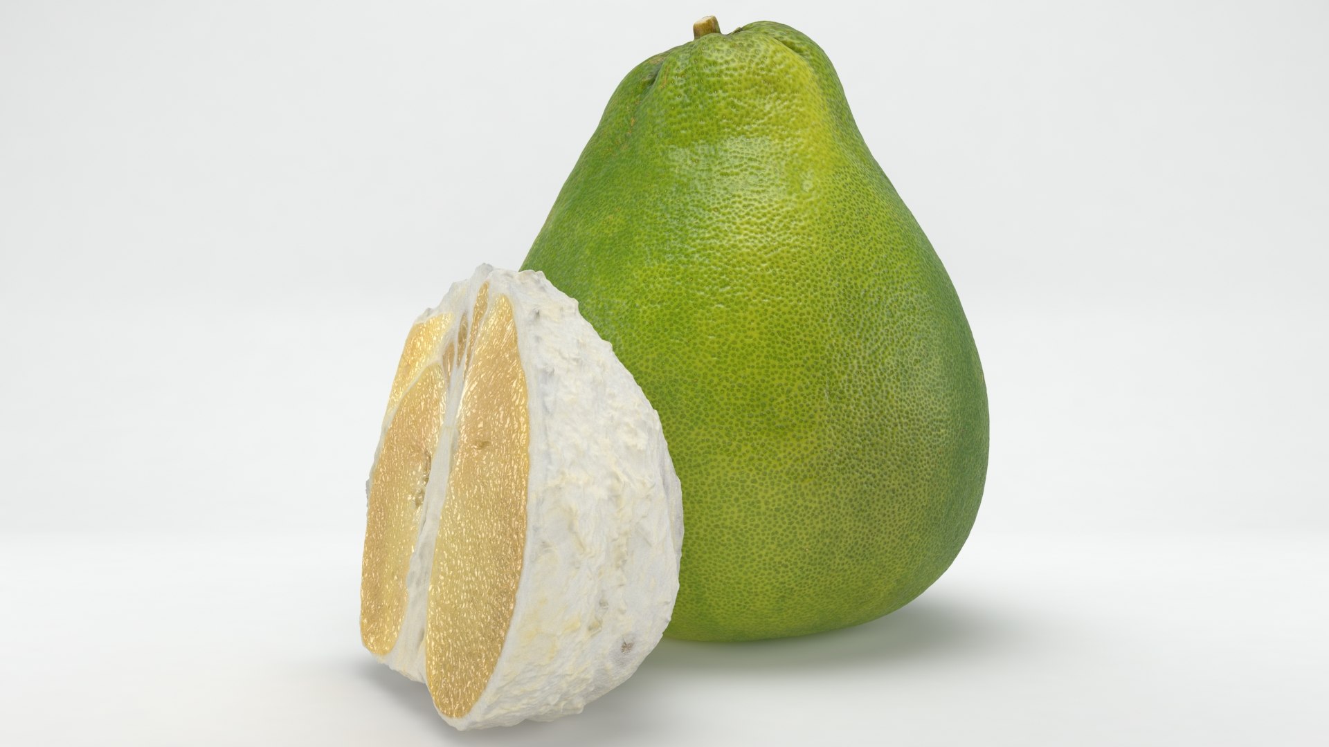 Whole And Half Peeled Yellow Pomelo 3D Model - TurboSquid 1862400