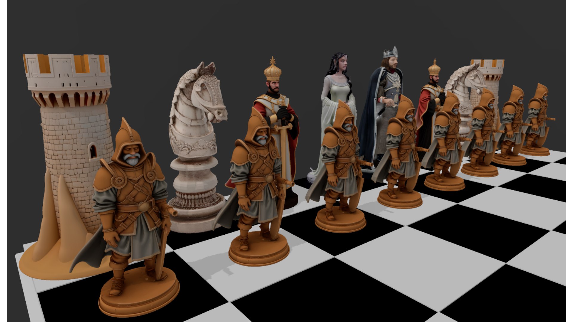 PIEZAS DE AJEDREZ MEDIEVAL DE LUXE IMPRESION 3D 3D Model - TurboSquid ...