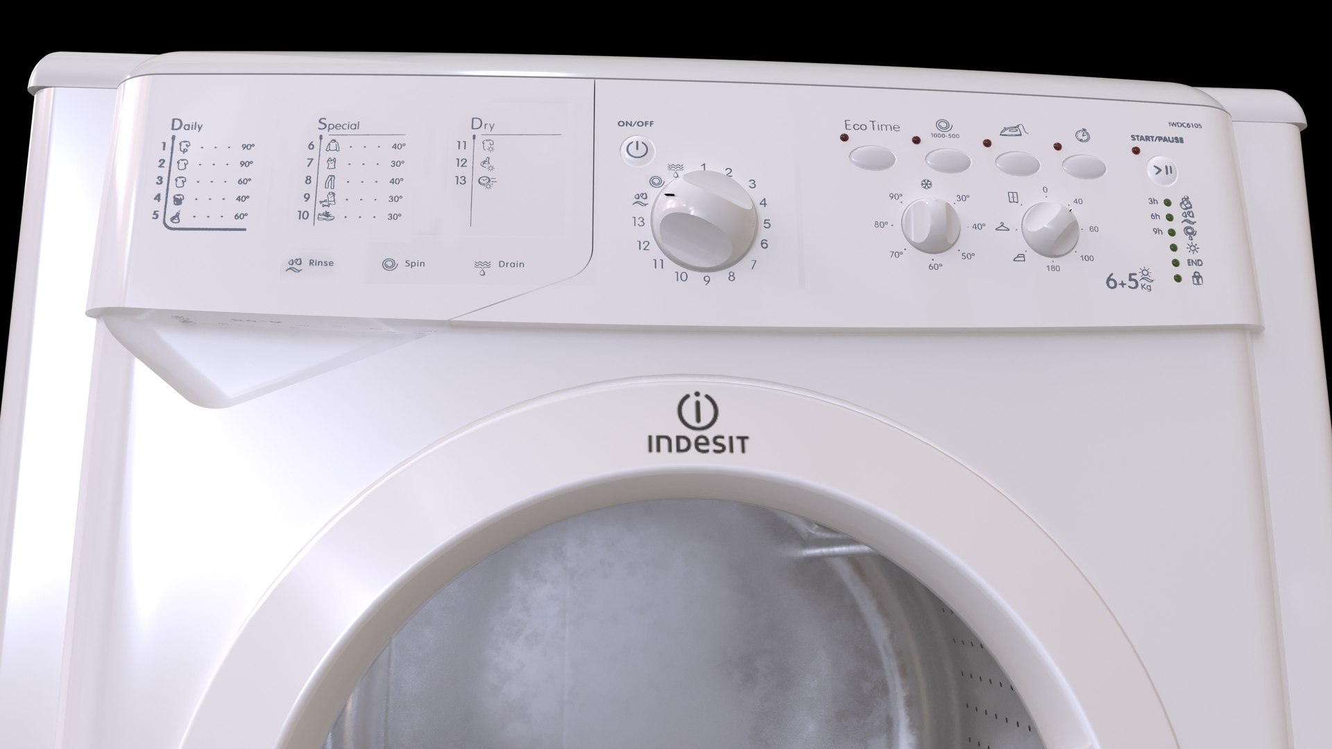 Indesit Washing Machine 3D Model - TurboSquid 1539271