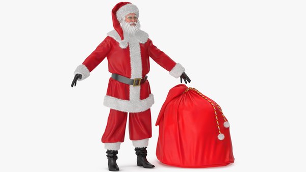 modelo 3d Papá Noel con una bolsa - TurboSquid 2210036