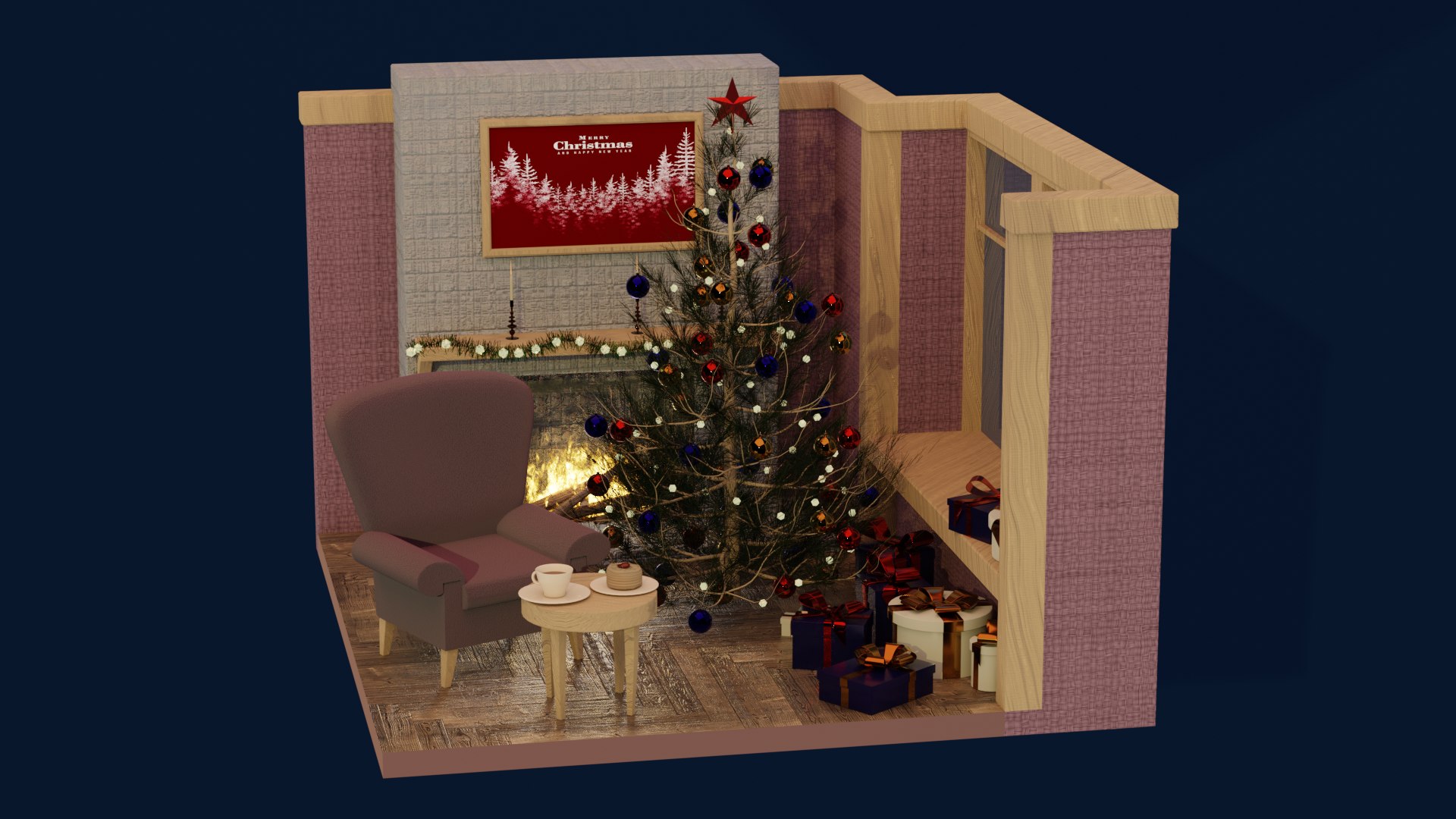 3D New Year Scene - TurboSquid 1808654