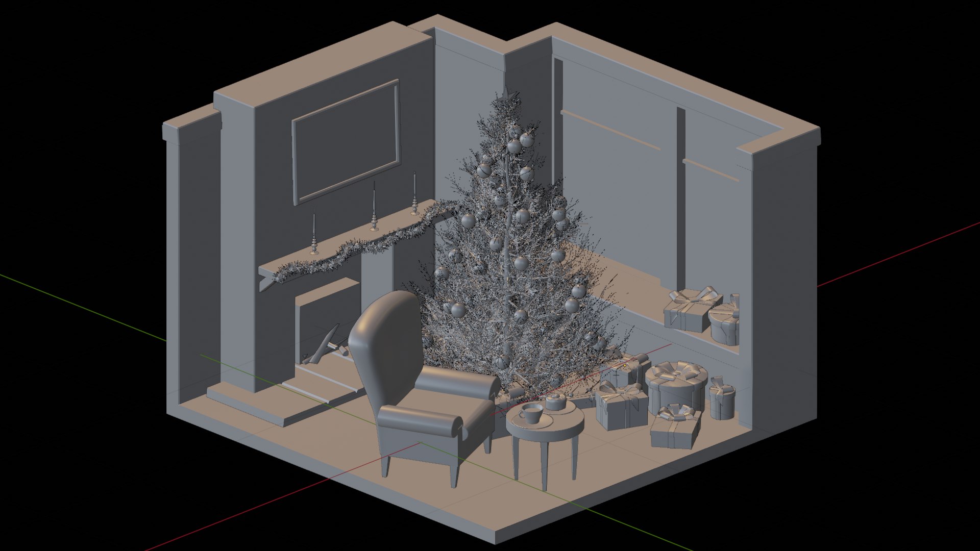 3D New Year Scene - TurboSquid 1808654