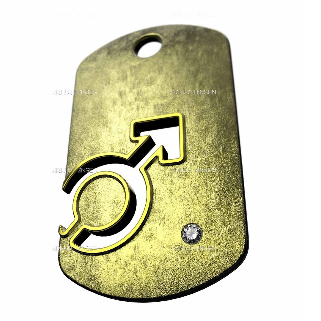Mars Symbol Pendant 3d Model