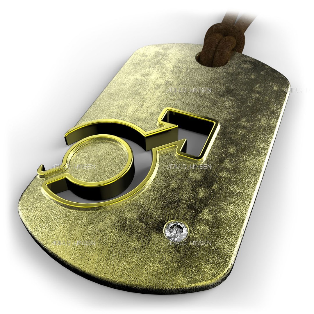 Mars Symbol Pendant 3d Model