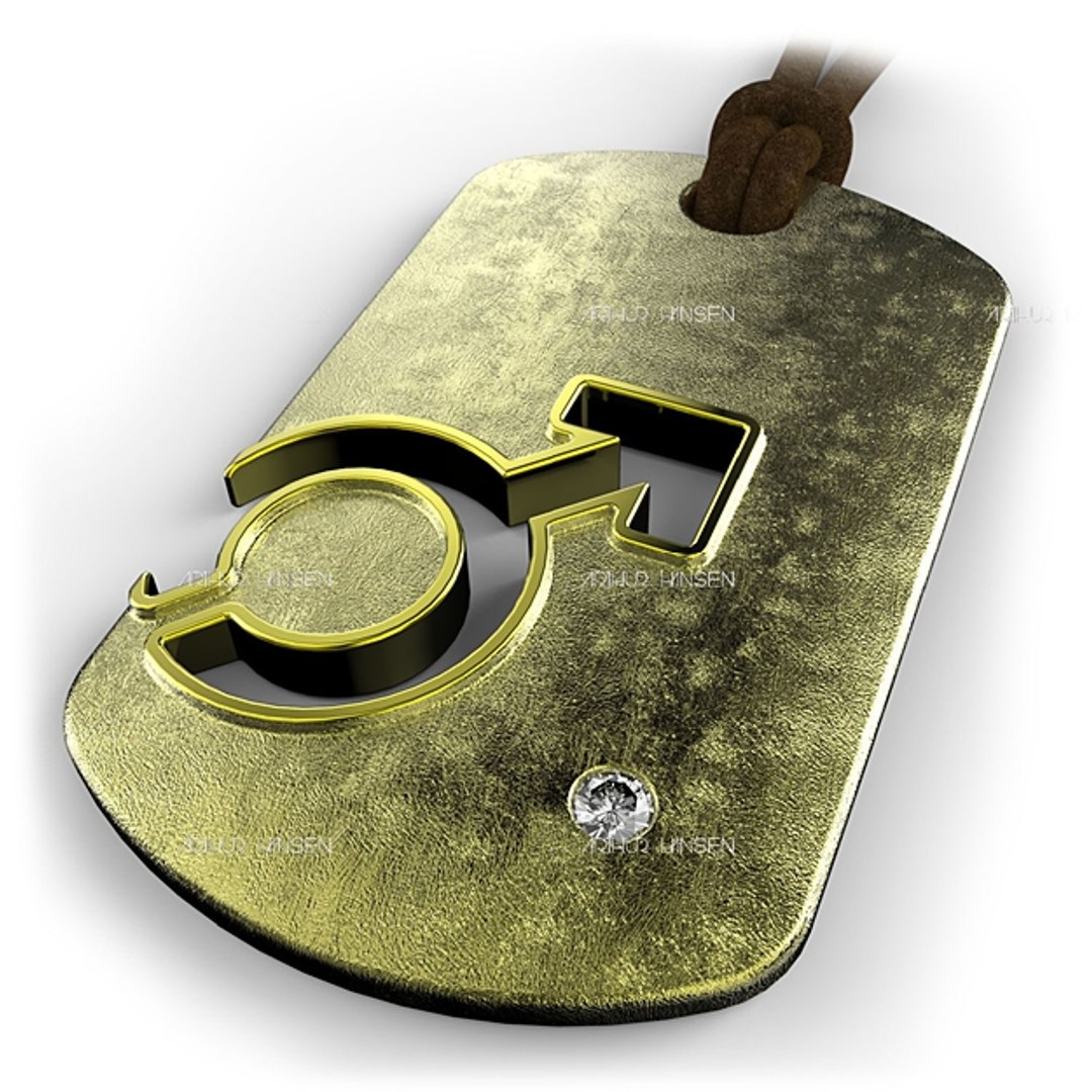 Mars Symbol Pendant 3d Model