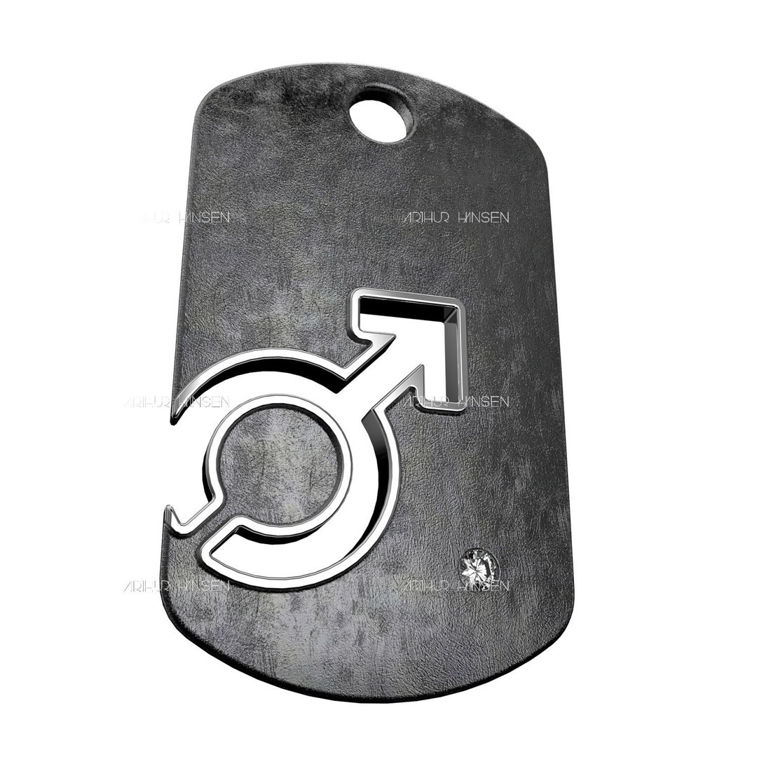 Mars Symbol Pendant 3d Model