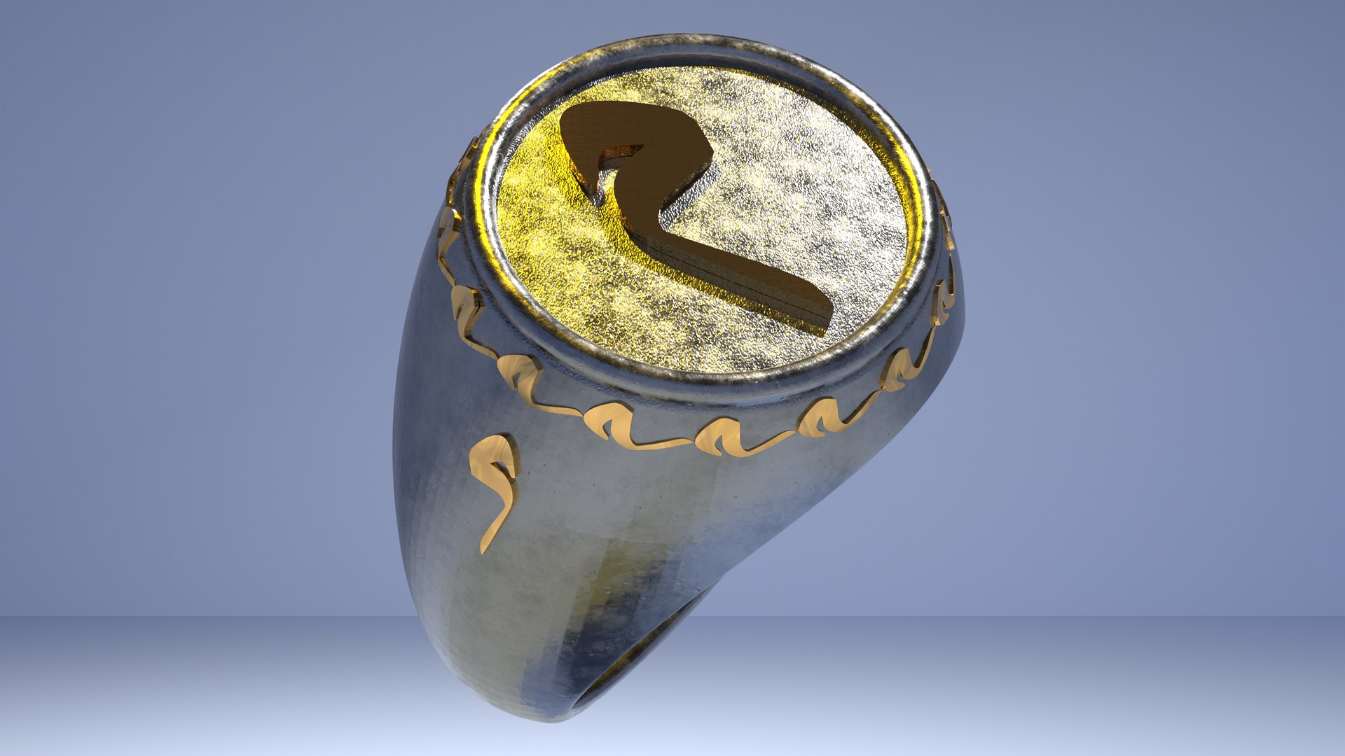 3D Model Arabic Letter Mim Signet Ring 3D Print Model - TurboSquid 2153990