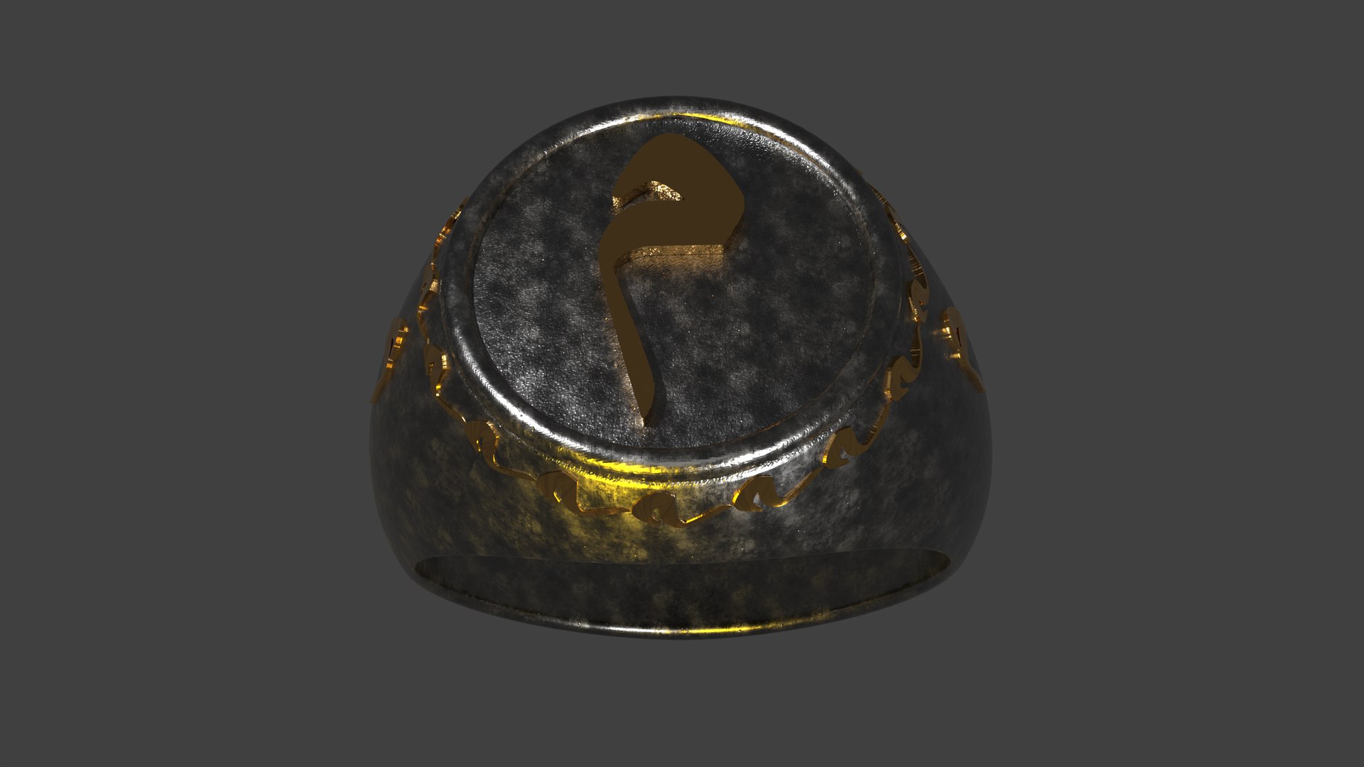 3D Model Arabic Letter Mim Signet Ring 3D Print Model - TurboSquid 2153990