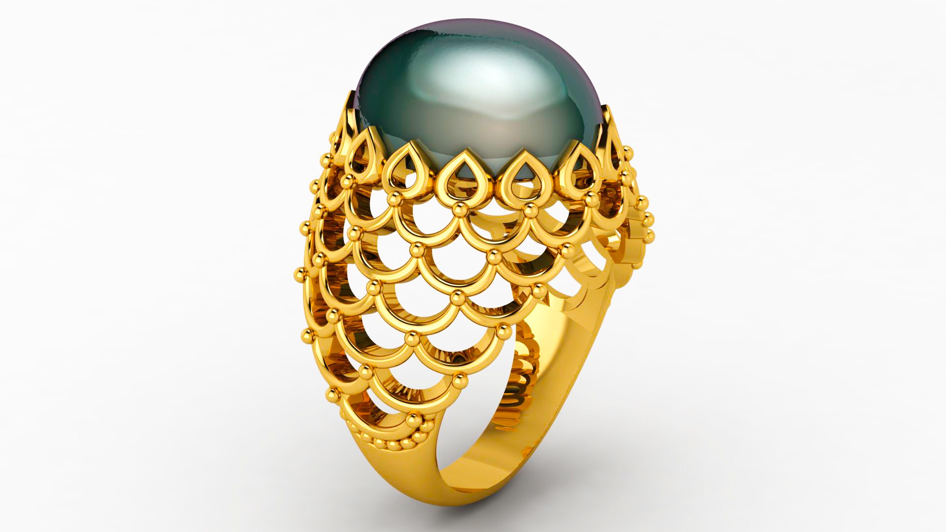 Men Ring Cabochon Gemstone Model - TurboSquid 1976825
