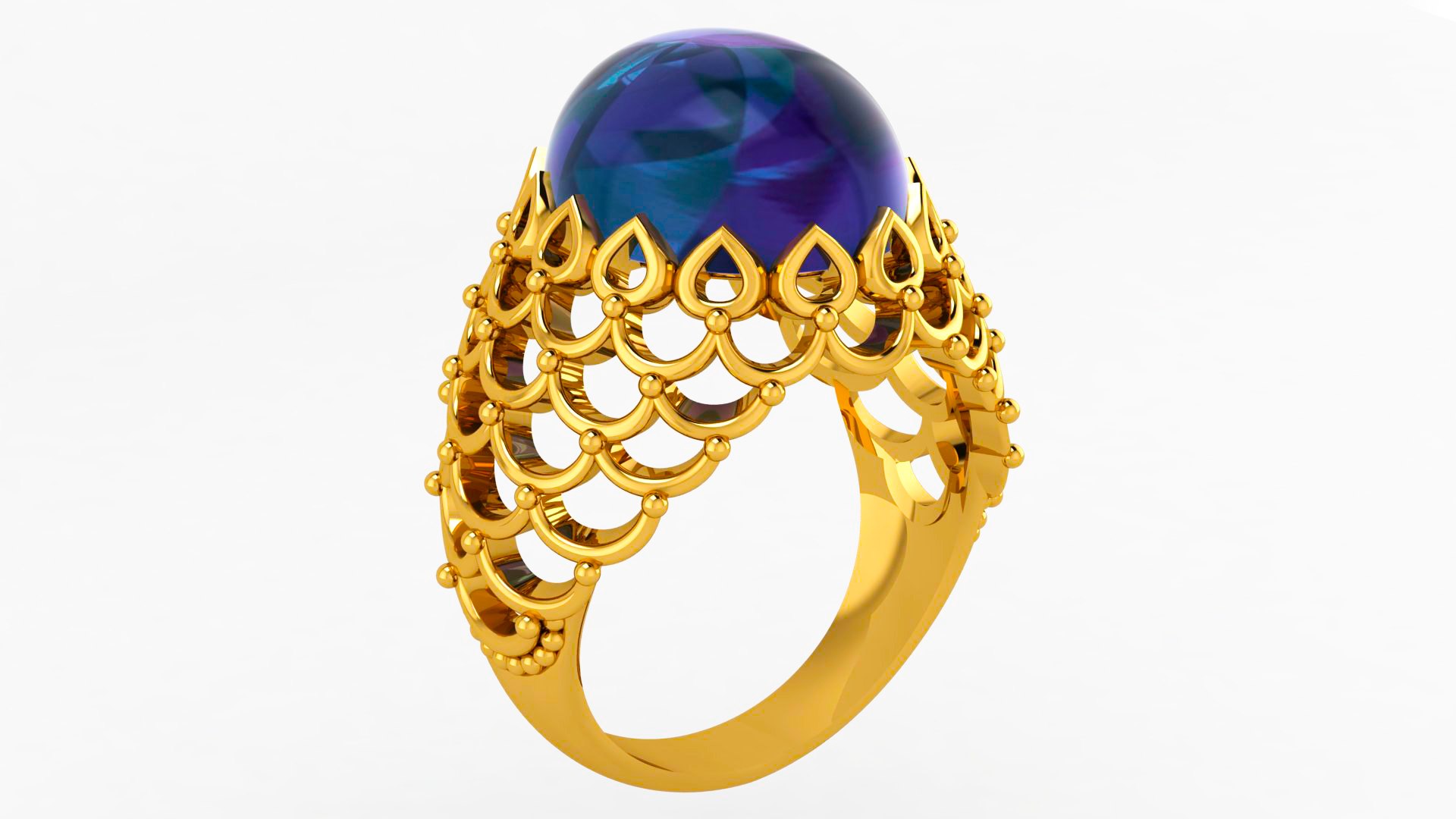 Men Ring Cabochon Gemstone Model - TurboSquid 1976825