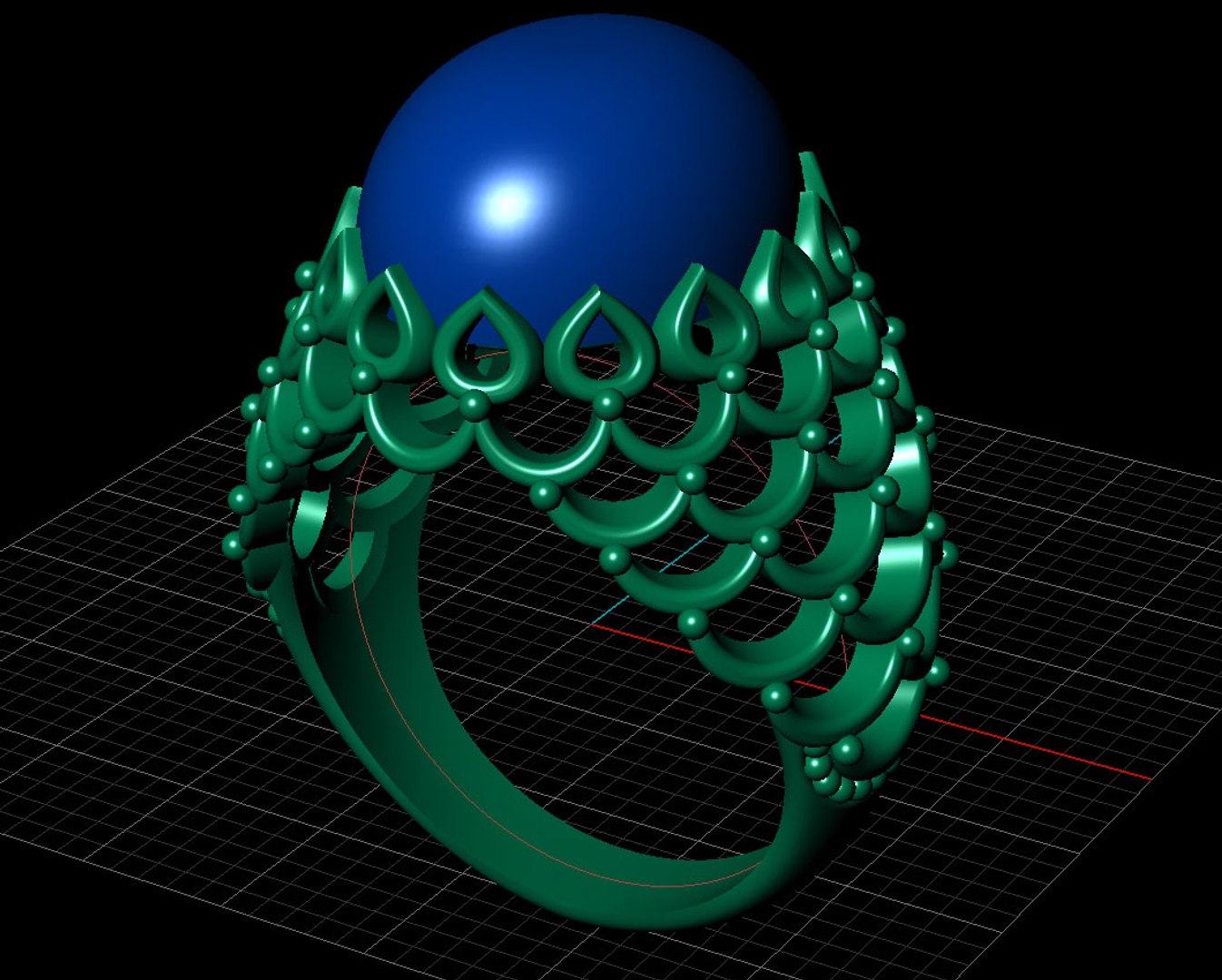 Men Ring Cabochon Gemstone Model - TurboSquid 1976825