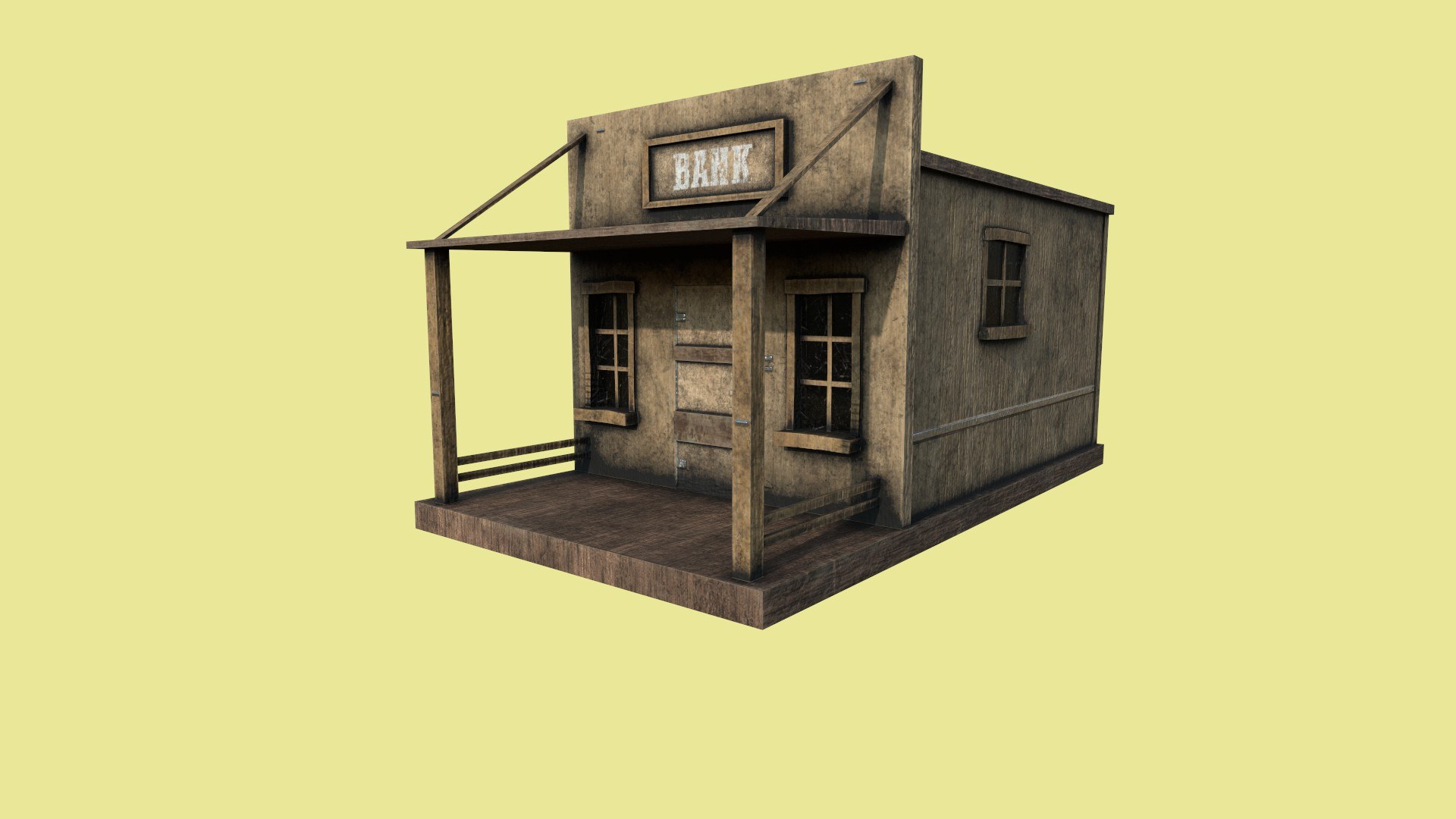 Western Bank - Wild West 3D Model - TurboSquid 1707509