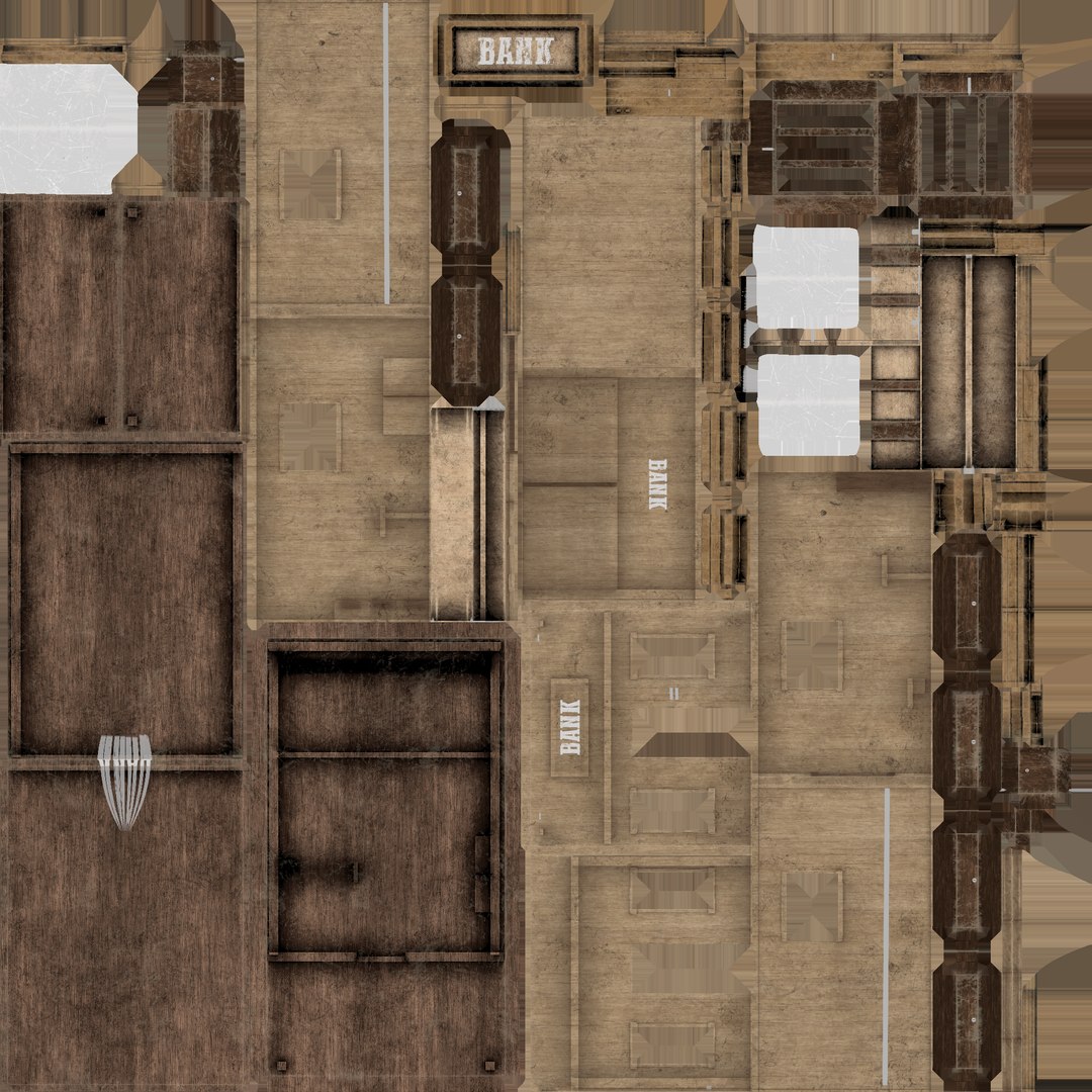 Western Bank - Wild West 3D Model - TurboSquid 1707509