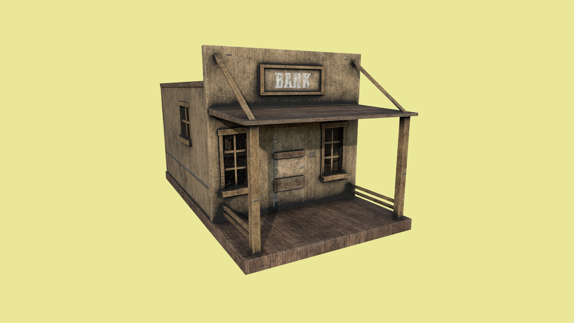 Western Bank - Wild West 3D Model - TurboSquid 1707509