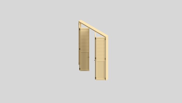 3D модель 3D model of wooden bifold door modeled in AutoCAD ...