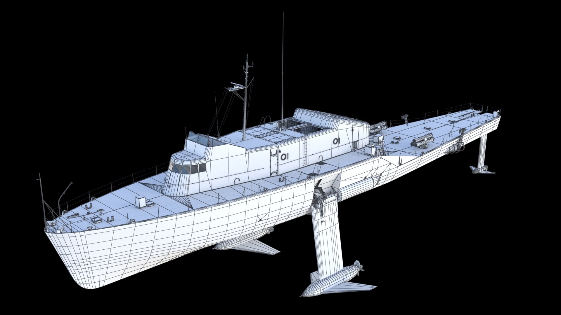 3D USS Plainview AGEH Hydrofoil Ship - TurboSquid 2184060