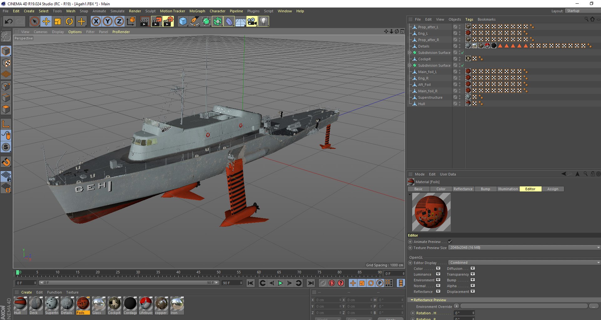3D USS Plainview AGEH Hydrofoil Ship - TurboSquid 2184060