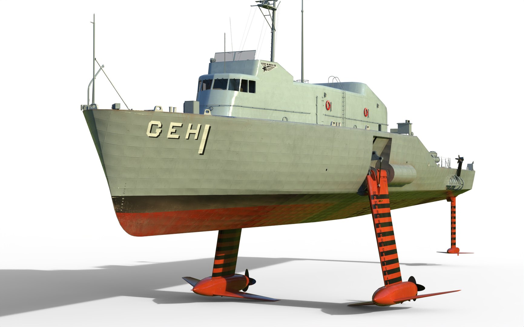3D USS Plainview AGEH Hydrofoil Ship - TurboSquid 2184060