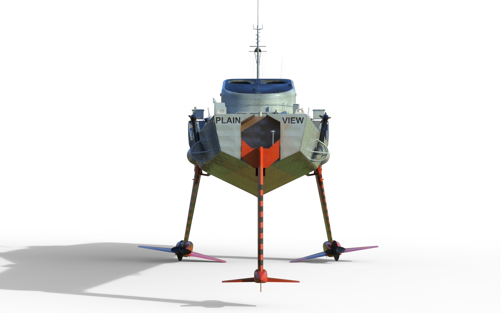 3D USS Plainview AGEH Hydrofoil Ship - TurboSquid 2184060